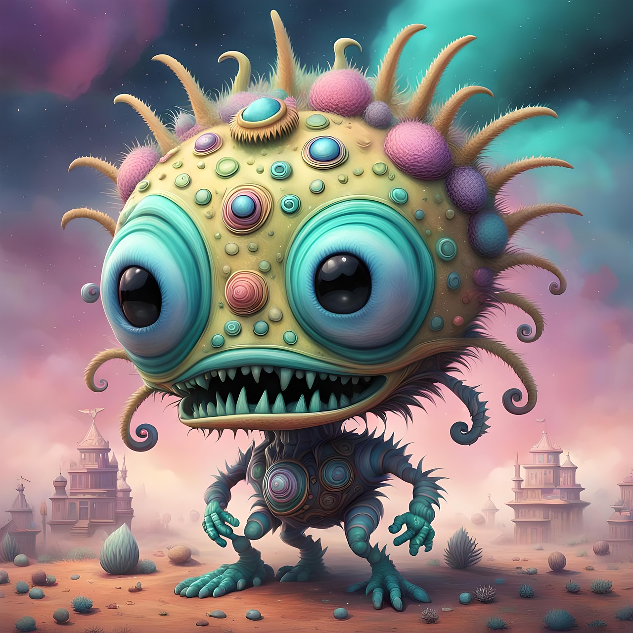 Download Colorful, Alien, Big Eyes. Royalty-Free Stock Illustration ...
