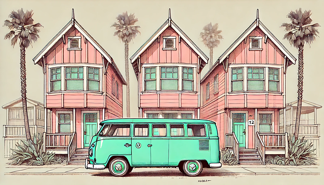 Download Vintage Bus, Beach House Art, Surf Lifestyle. Royalty-Free ...