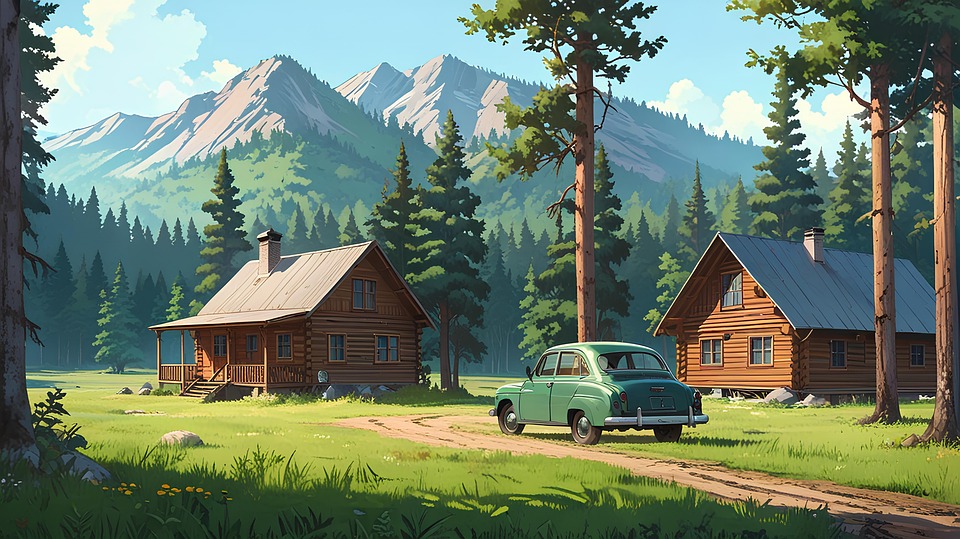 Download Ai Generated, Cabin, Forest. Royalty-Free Stock Illustration ...