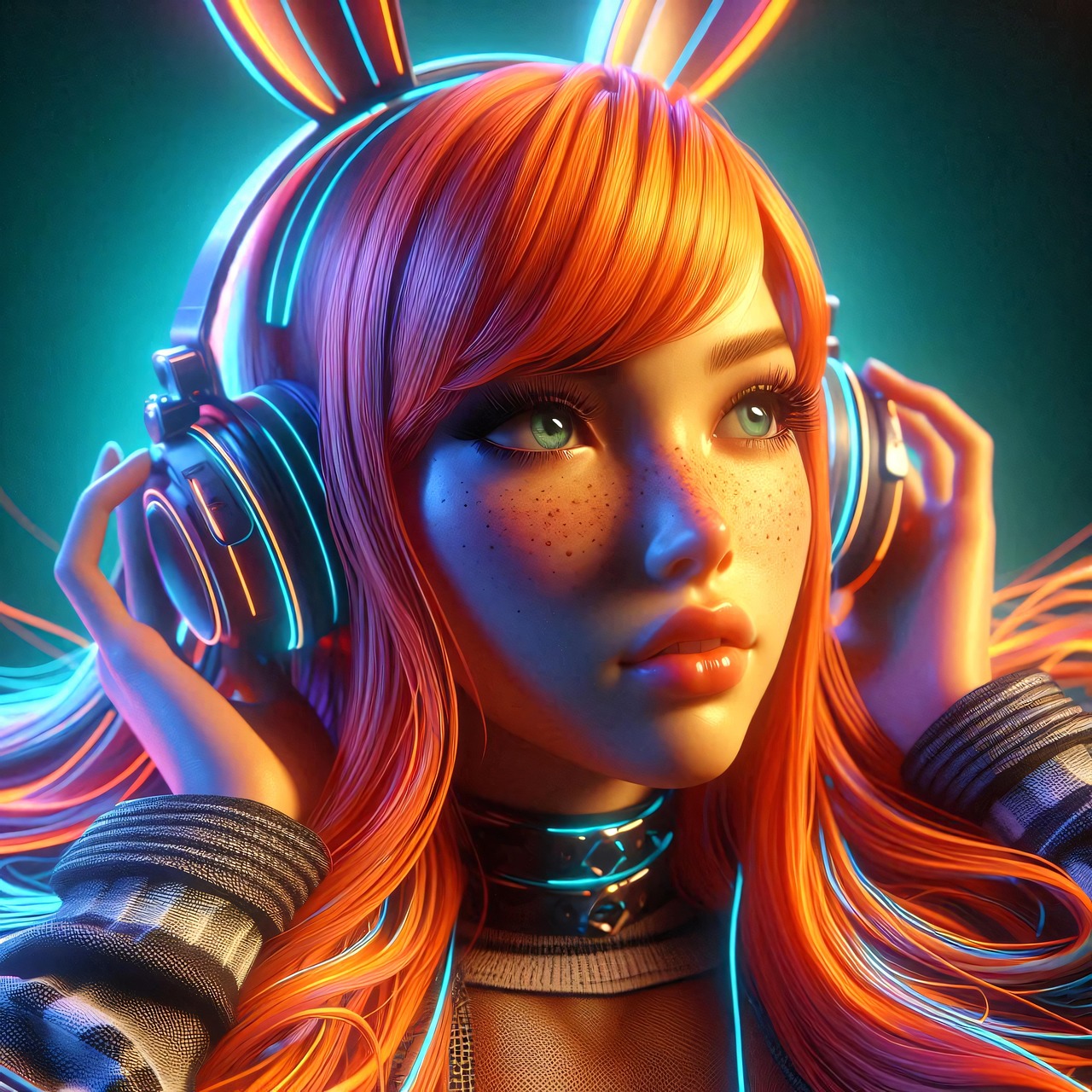 Download Ai Generated Bunny Ears Girl Royalty Free Stock 7448
