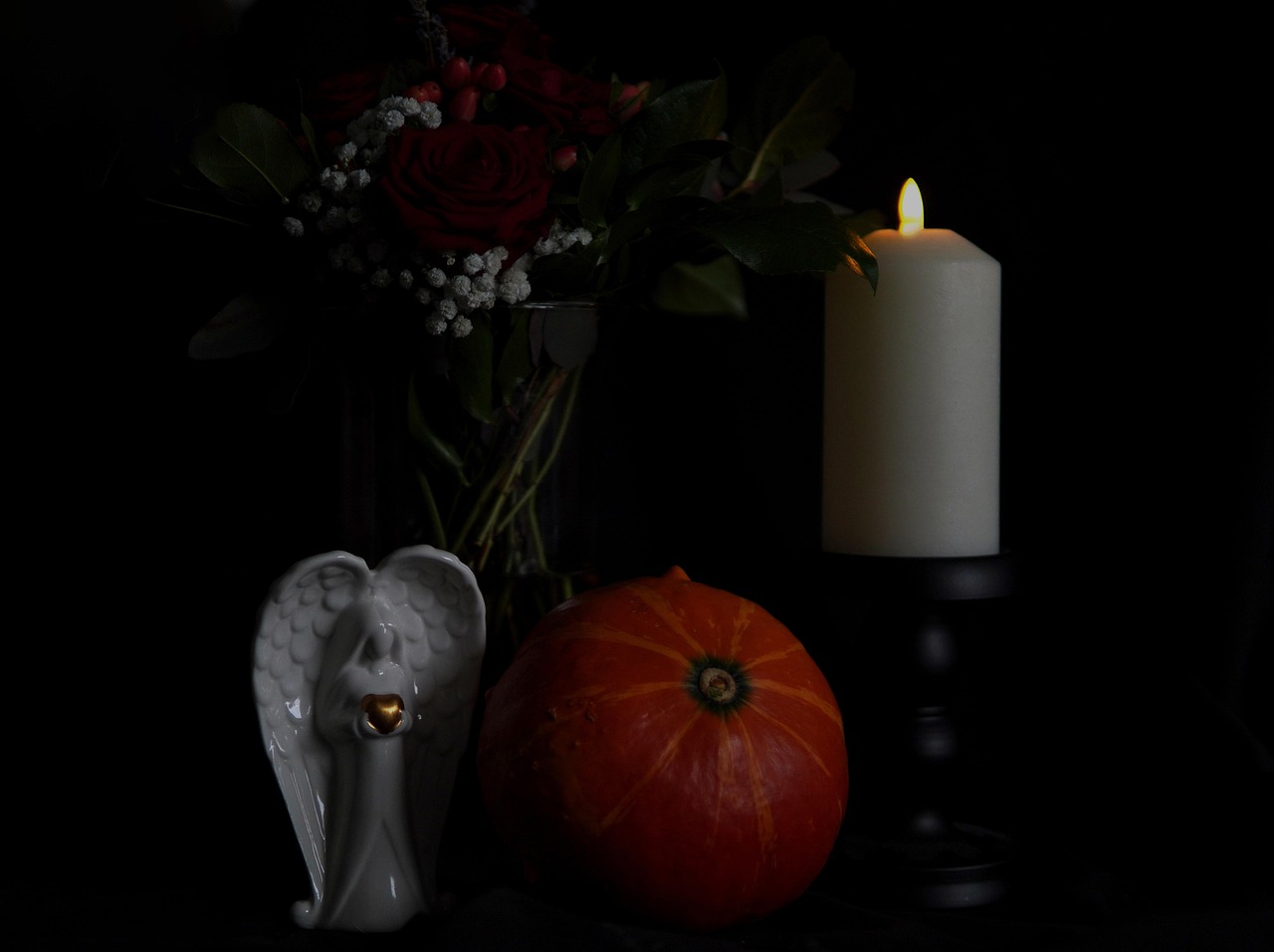 Angel Pumpkin Candle - Free photo on Pixabay