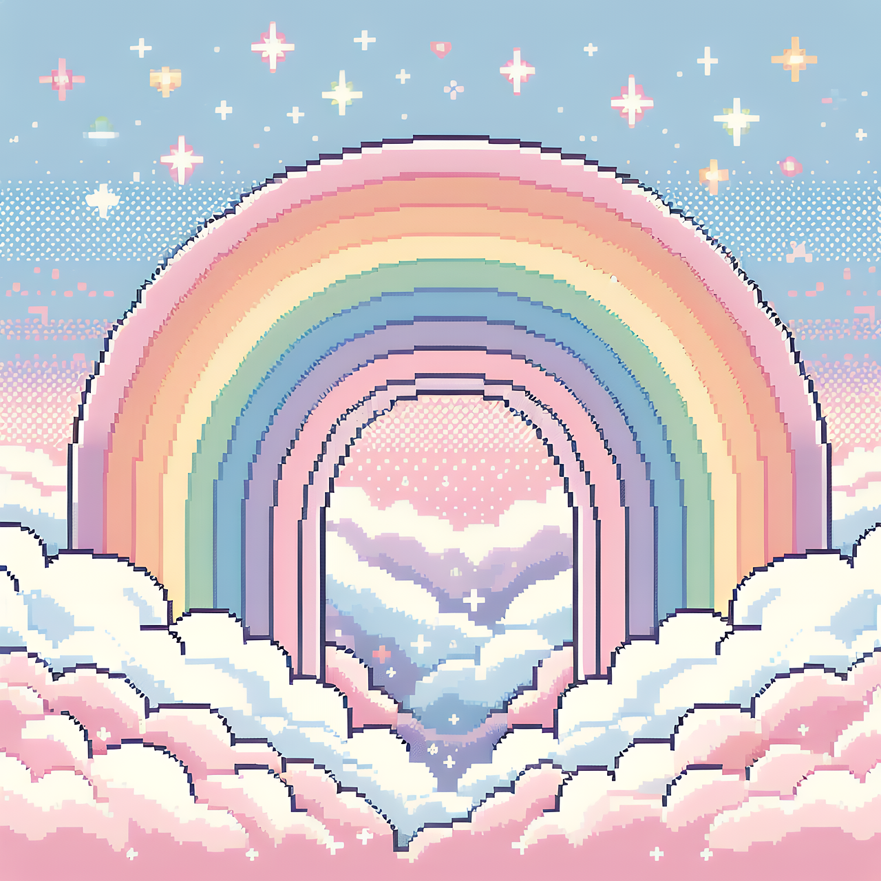 Download Ai Generated, Rainbow, Pixel Art. Royalty-Free Stock ...