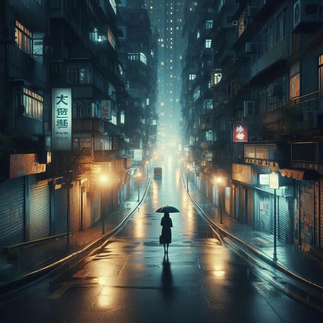 Download Ai Generated, Night, Alley. Royalty-Free Stock Illustration ...