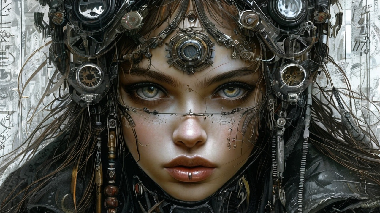 Download Cyberpunk, Girl, Portrait. Royalty-Free Stock Illustration ...