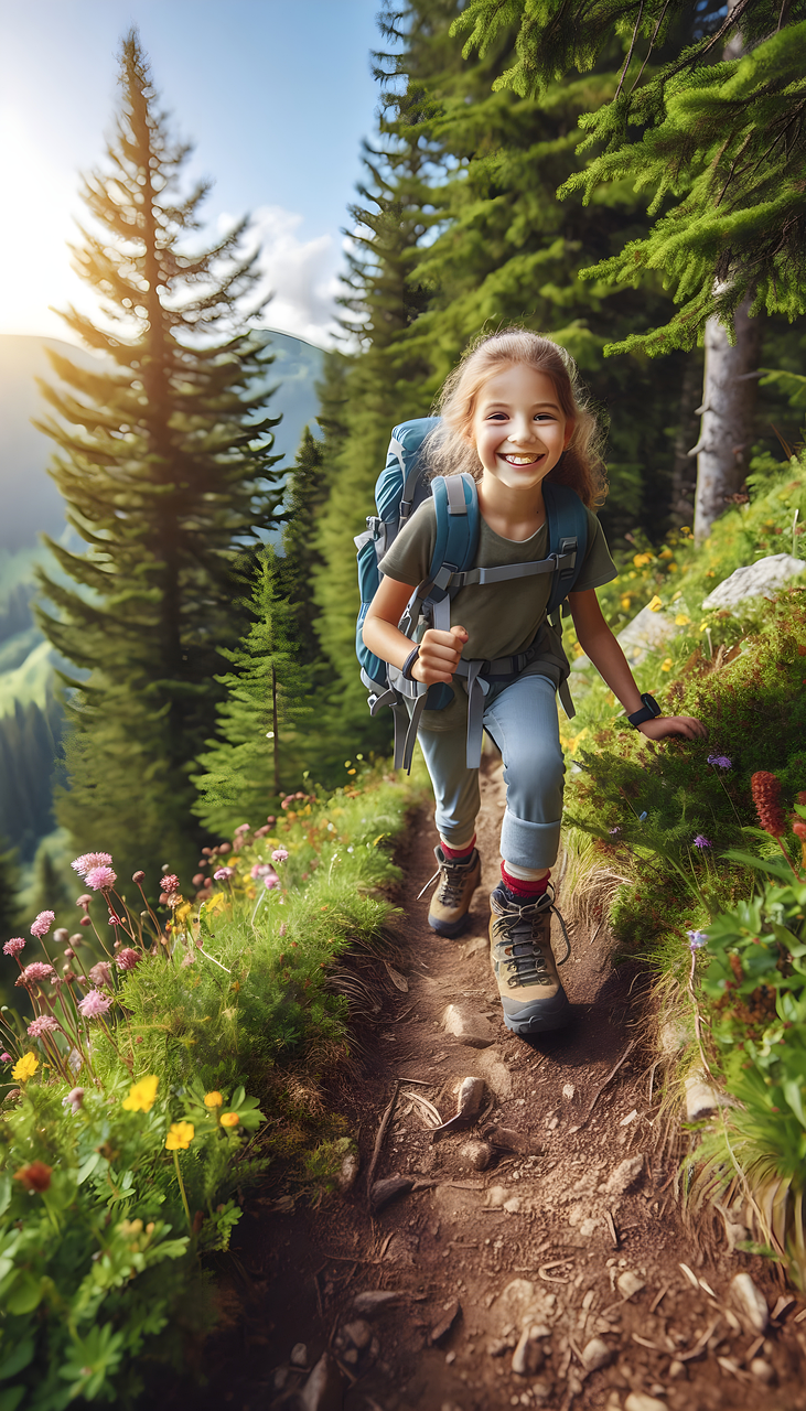 Download Girl, Hiking, Mountains. Royalty-Free Stock Illustration Image ...