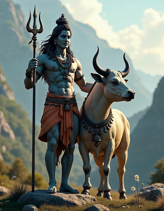 Download Ai Generated, Shiva, Bull. Royalty-Free Stock Illustration ...