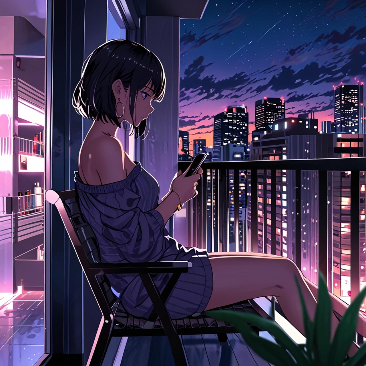 Download Ai Generated, Balcony, Girl. Royalty-Free Stock Illustration ...