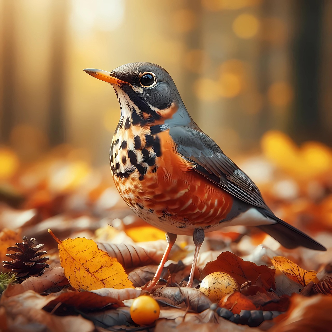 Download American Thrush, Throttle, Wild Bird. Royalty-Free Stock ...