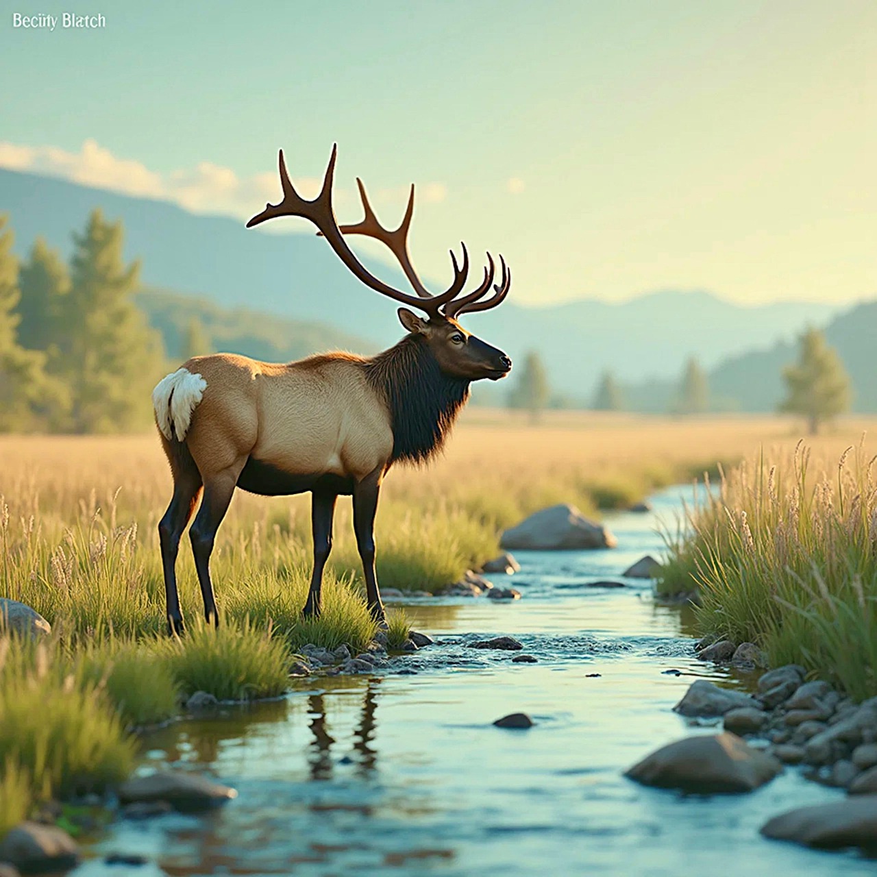 Download Ai Generated, Elk, Nature. Royalty-Free Stock Illustration ...