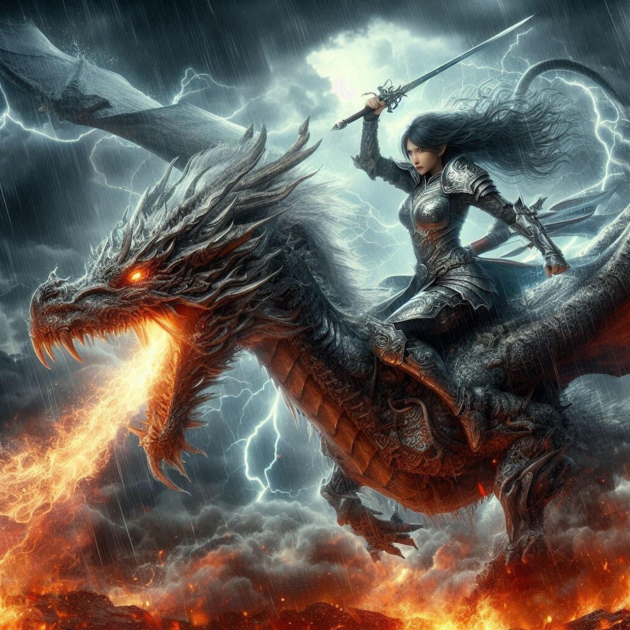 Download Warrior, Dragon, Fantasy. Royalty-Free Stock Illustration ...