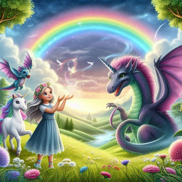 Download Rainbow, Dragon, Unicorn. Royalty-Free Stock Illustration ...