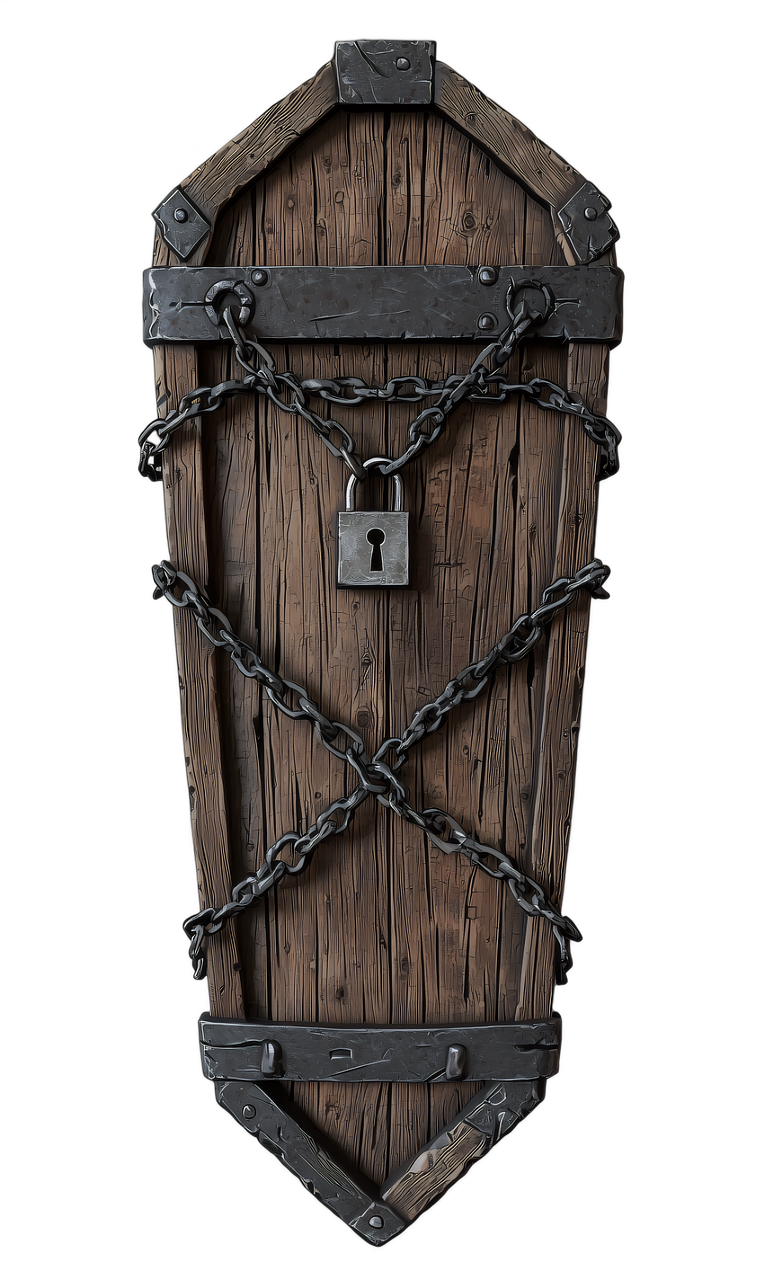 Download Wooden Coffin, Chained Coffin, Locked Coffin. Royalty-Free ...