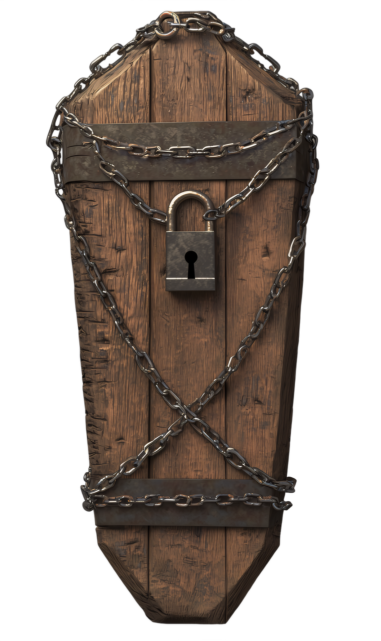 Download Wooden Coffin, Chained Coffin, Locked Coffin. Royalty-Free ...