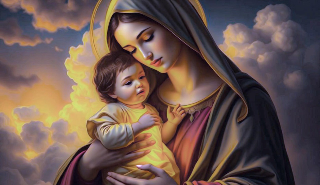 Download Mother Mary, Child Jesus, Virgin Mary. Royalty-Free Stock ...