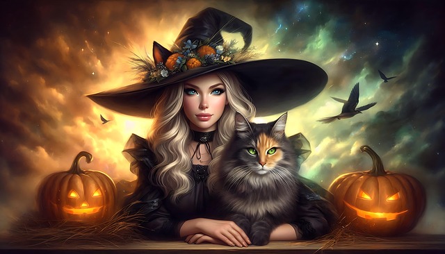 Download Witch, Halloween, Cat. Royalty-Free Stock Illustration Image ...