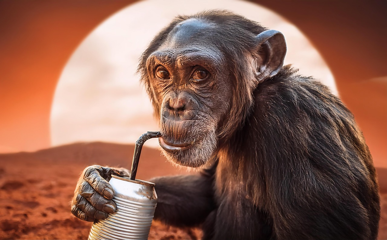 Download Ai Generated, Chimpanzee, Space. Royalty-Free Stock ...