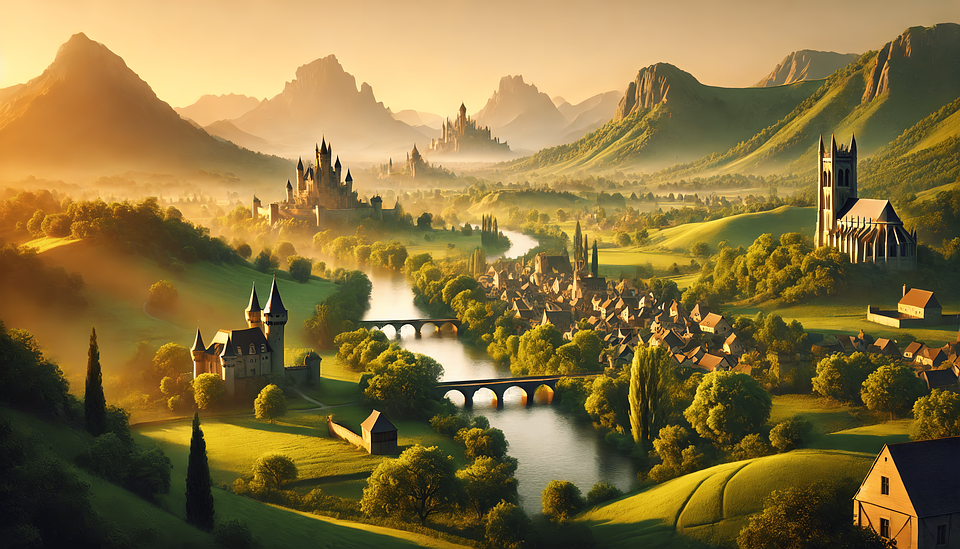Download Kingdom, Castles, Bridges. Royalty-Free Stock Illustration ...