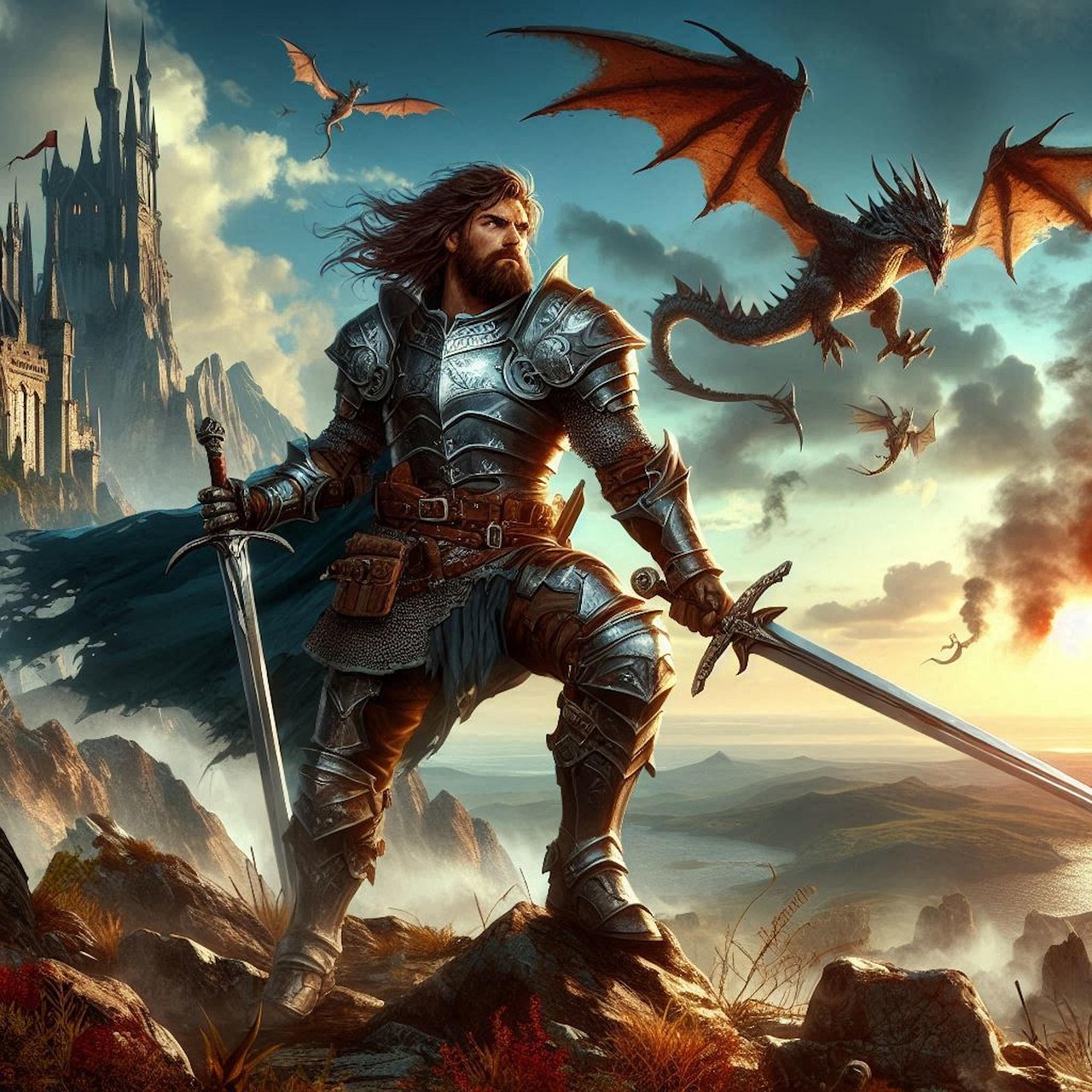 Download Warrior, Fantasy, Dragon. Royalty-Free Stock Illustration ...