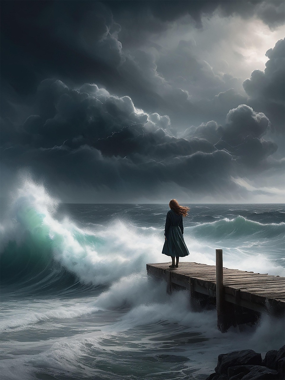 Download Storm, Woman, Sea. Royalty-Free Stock Illustration Image - Pixabay