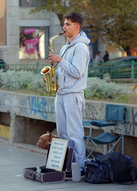 Boy Saxophone Busker - Free photo on Pixabay