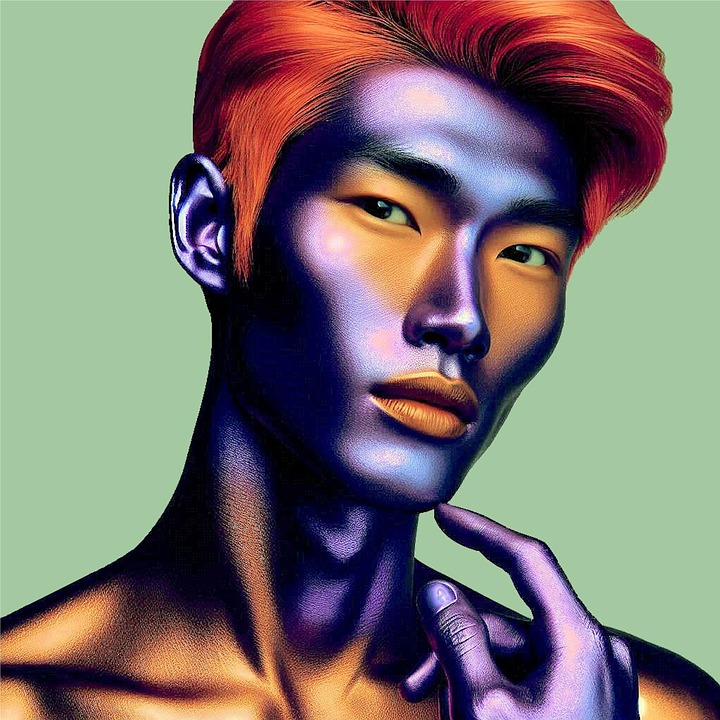 Download Male, Red Hair, Metallic Skin. Royalty-Free Stock Illustration ...