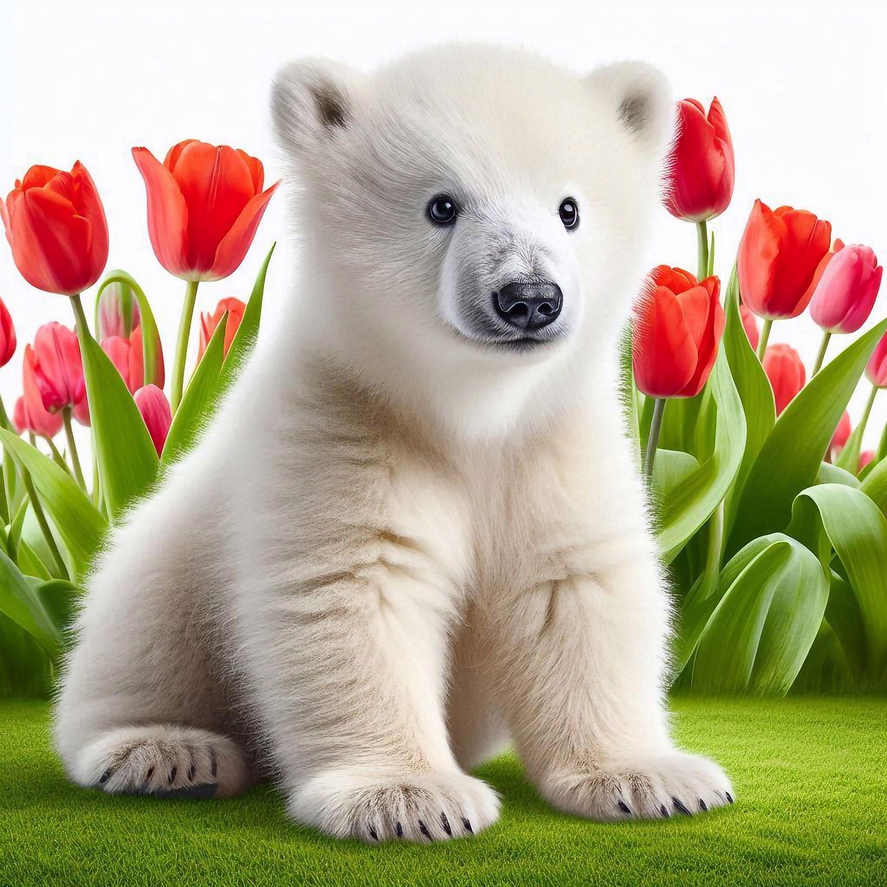 Urso Polar Tulipas Flores Campo De - Foto gratuita no Pixabay