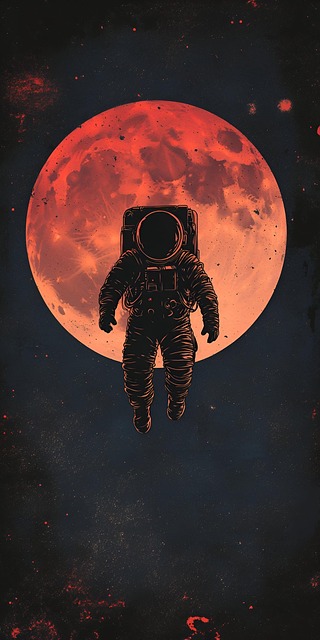 Download Astronaut, Moon, Red Moon. Royalty-Free Stock Illustration ...