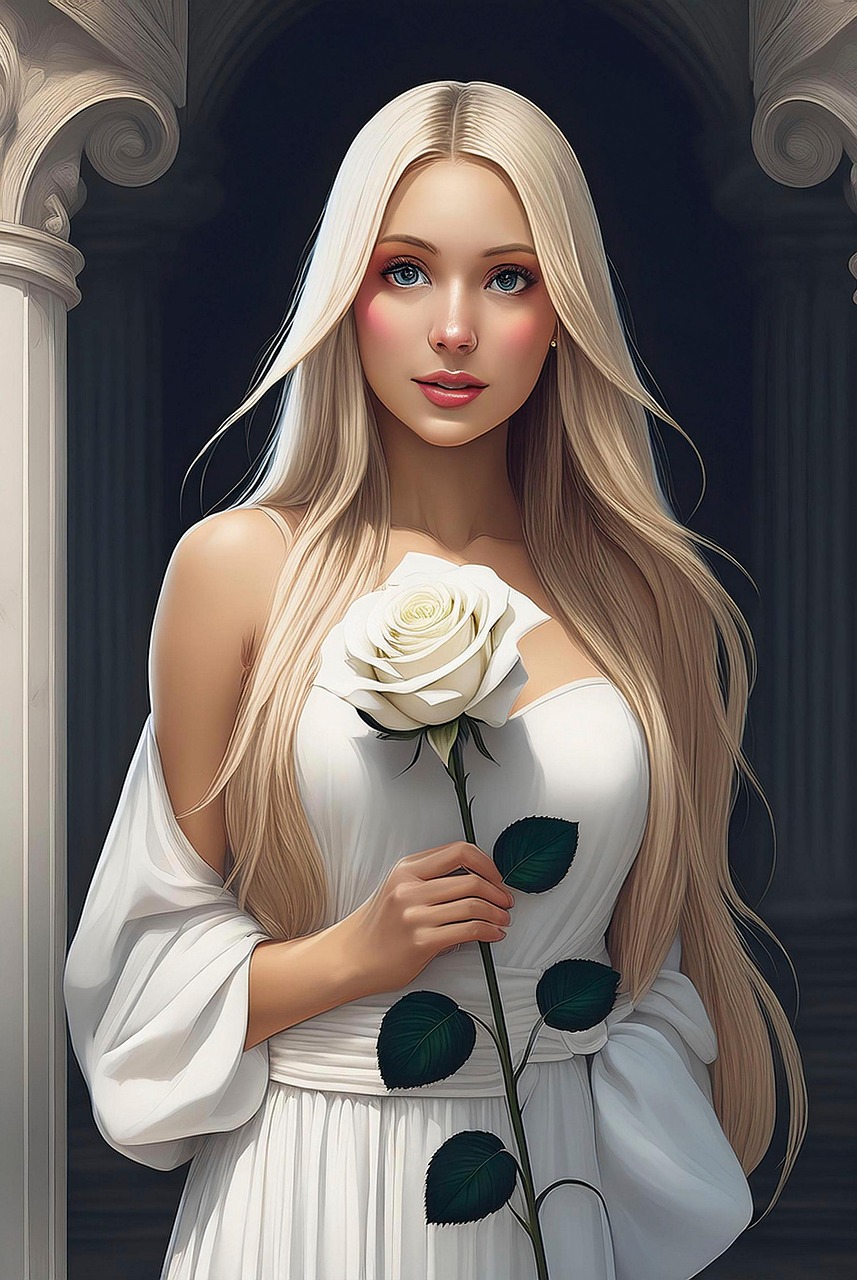Download Woman, Rose, Drawing. Royalty-Free Stock Illustration Image ...