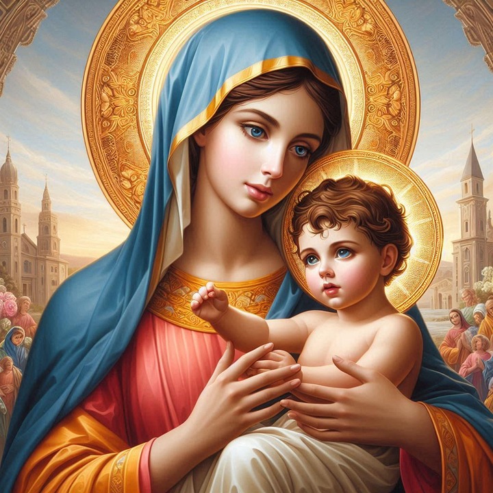 Download Jesus Mary Blessed Mother Royalty Free Stock Illustration