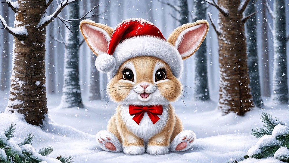 Download Rabbit, Bunny, Christmas. Royalty-Free Stock Illustration ...