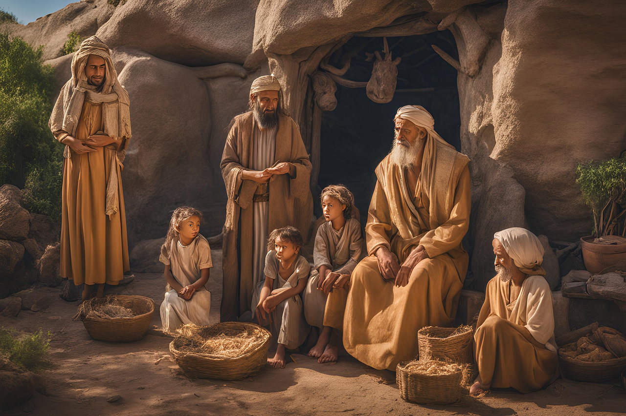 Download Noah'S Family After The Flood, Noah, Flood. Royalty-Free Stock ...