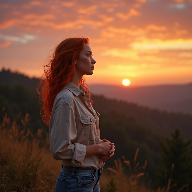 Download Red Headed Woman, Peace, Peaceful. Royalty-Free Stock ...