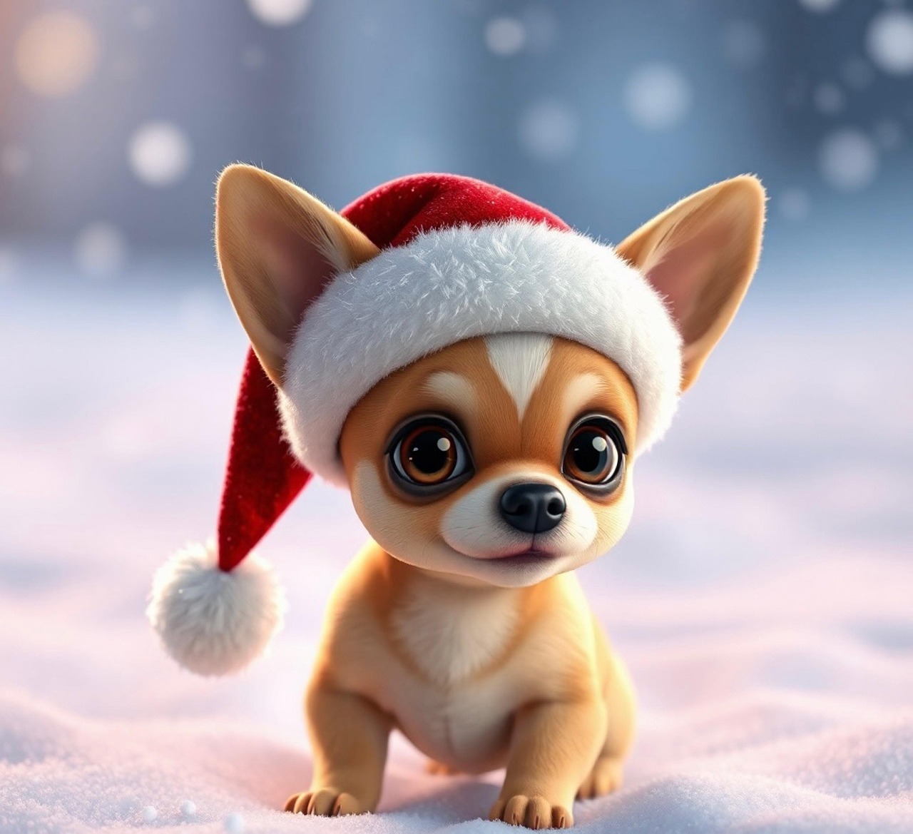 Chiwawas Con Fondo De Pantalla Navideño