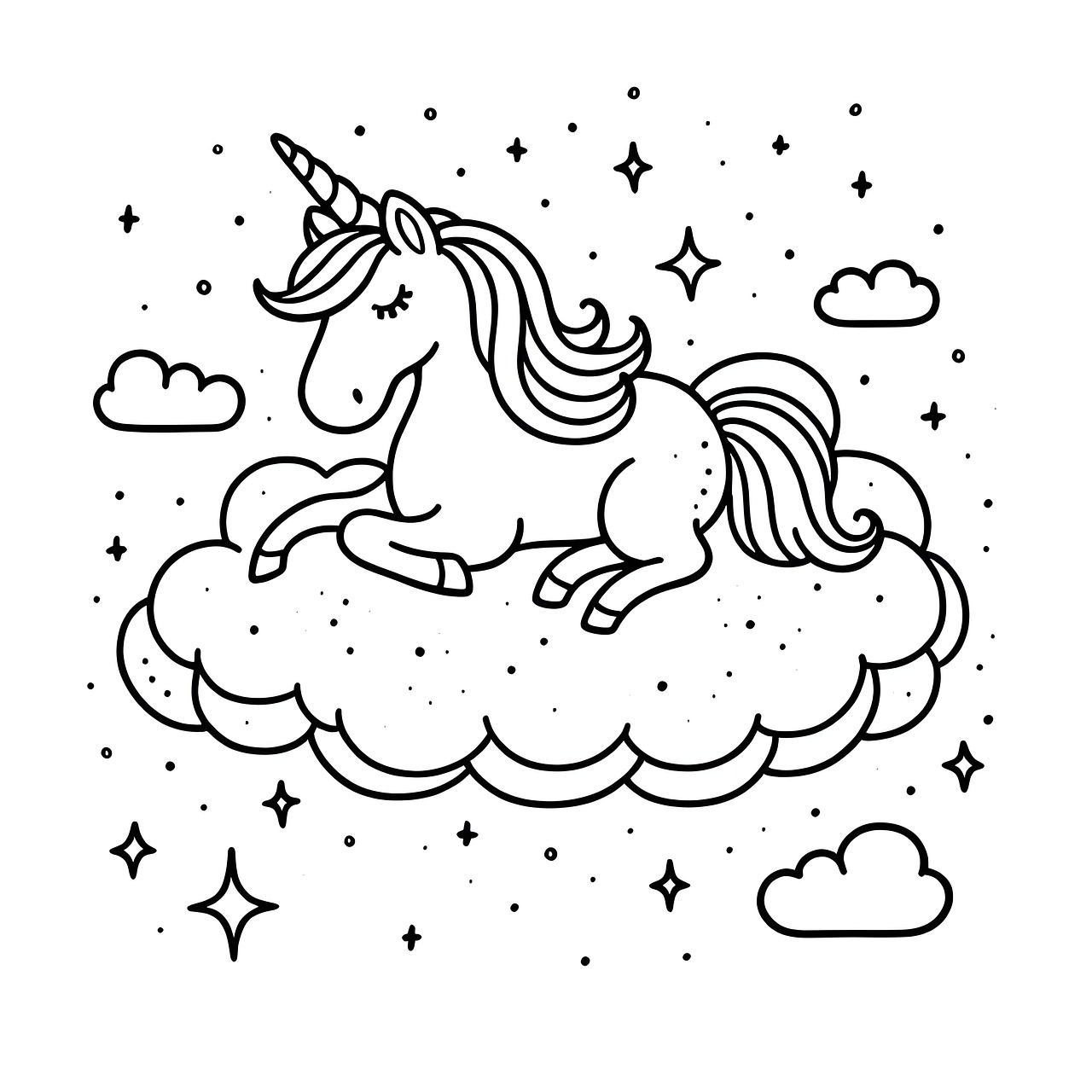 Einhorn Zeichnung Färbung - Kostenloses Bild auf Pixabay