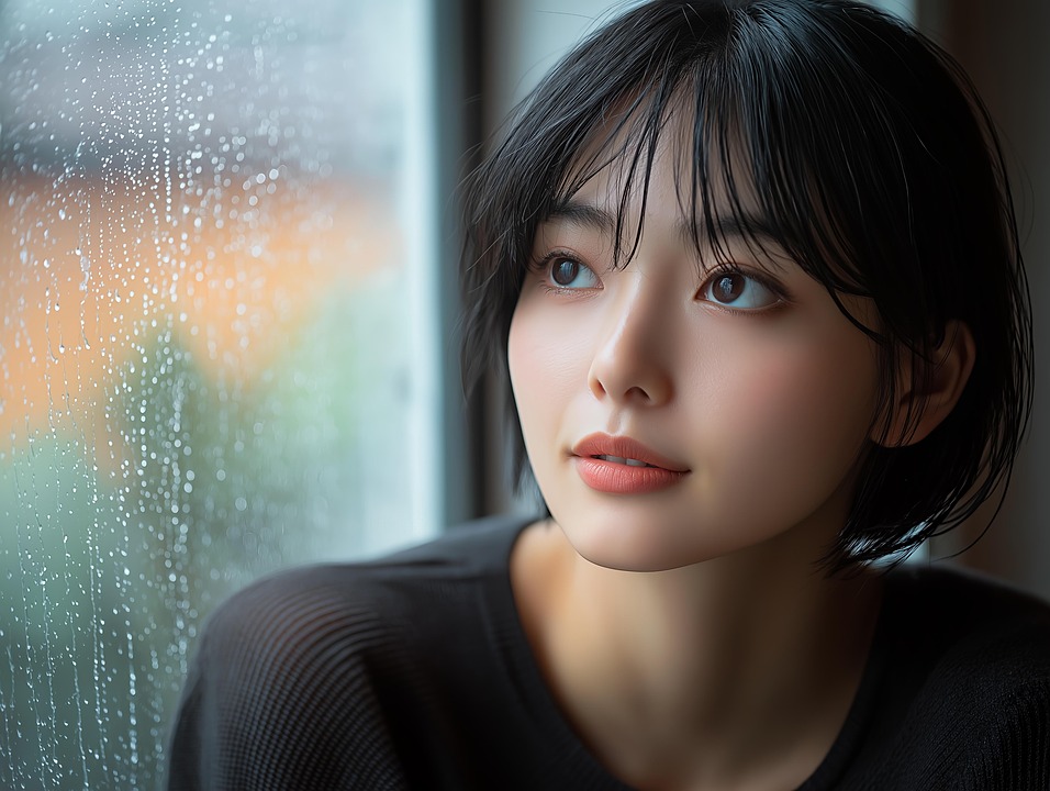 Download Rainy Day Portrait, Introspective Moment, Contemplative Gaze ...