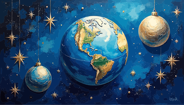Download Earth Christmas Background, Vacation Planet View, Earth ...