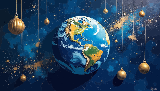 Download Earth Christmas Background, Vacation Planet View, Earth ...