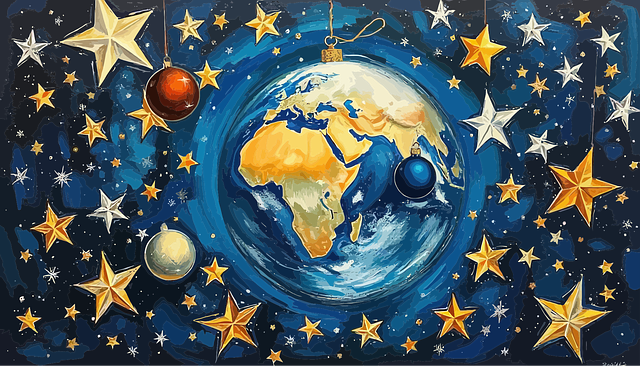 Download Earth Christmas Background, Vacation Planet View, Earth ...