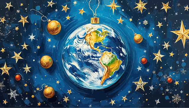 Download Earth Christmas Background, Vacation Planet View, Earth ...