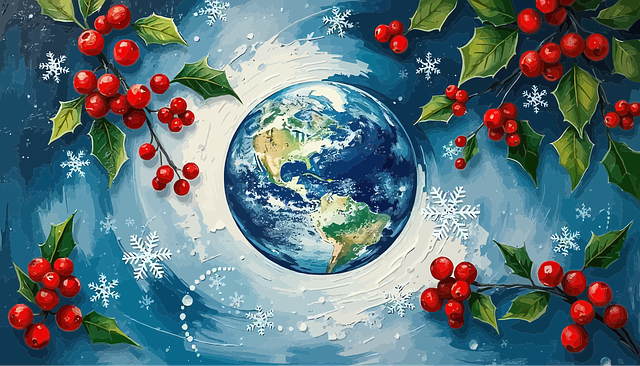 Download Earth Christmas Background, Vacation Planet View, Earth ...