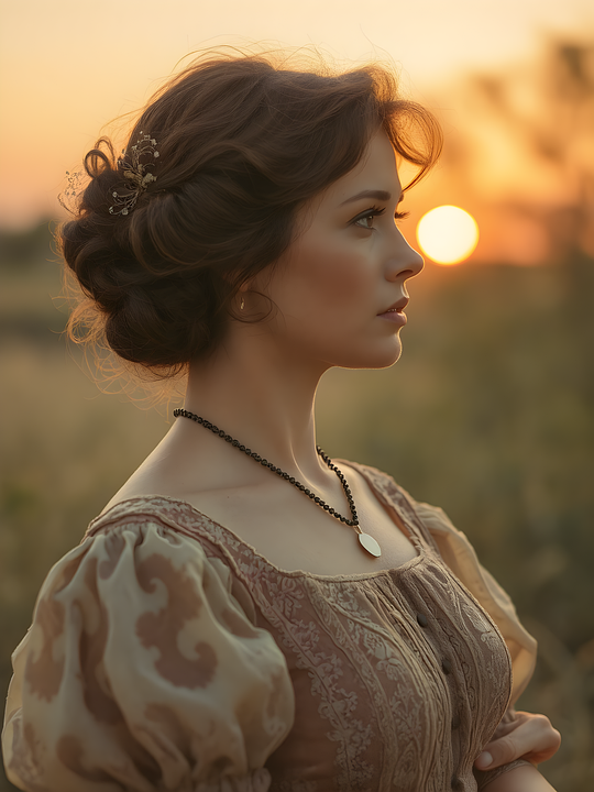Download Victorian, Lady, Sunset. Royalty-Free Stock Illustration Image ...