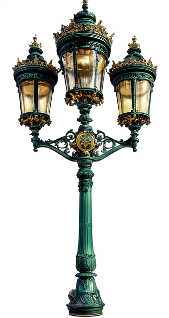 Download Ornate Street Lamp, Green And Gold Lamp Post, Elegant ...