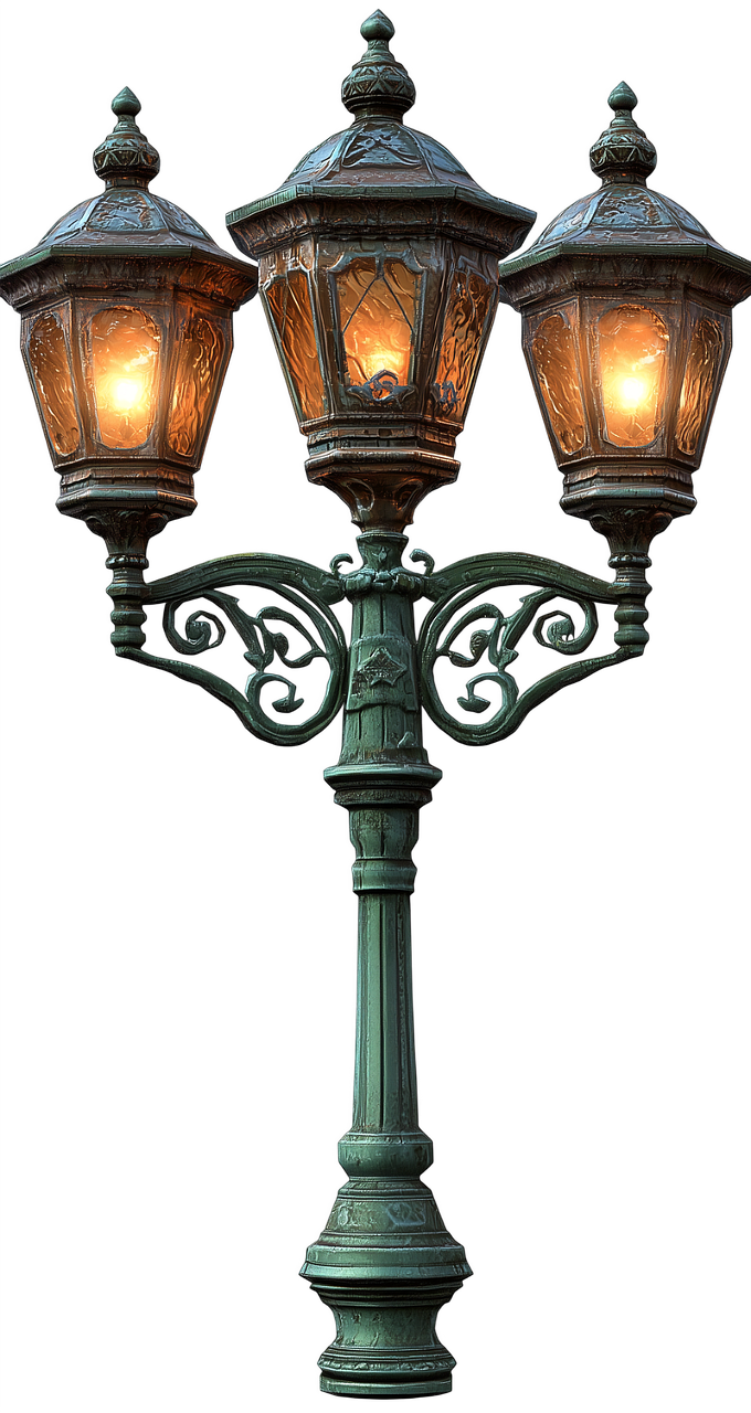 Download Victorian Street Lamp, Ornate Streetlight, Glowing Lanterns ...