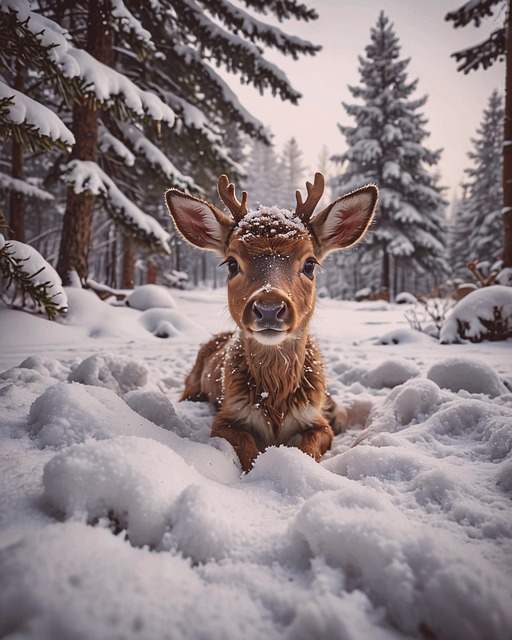 Ai Generiert Hirsch Winter - Kostenloses Bild auf Pixabay
