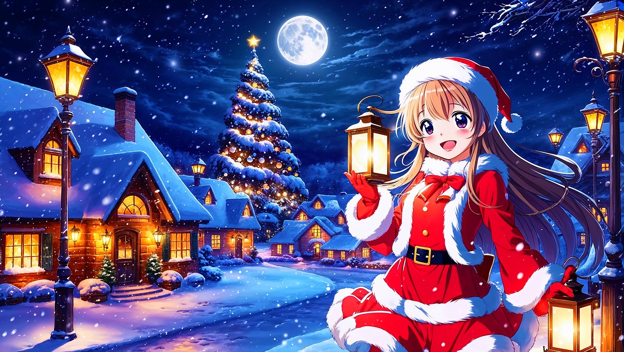 Download Christmas, Anime, Wallpaper. Royalty-Free Stock Illustration ...