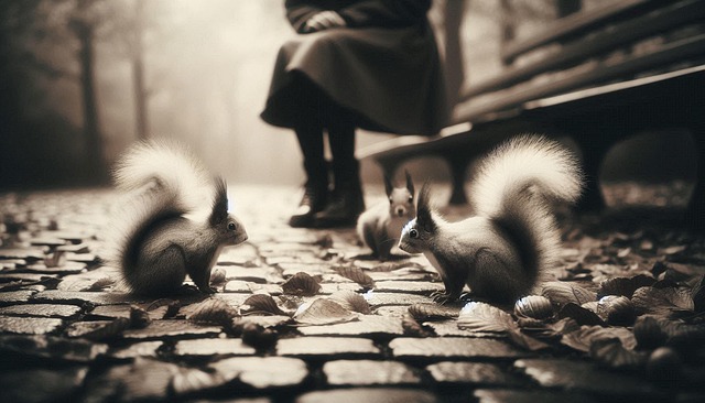 Download Squirrels, Road, Cobblestones. Royalty-Free Stock Illustration ...
