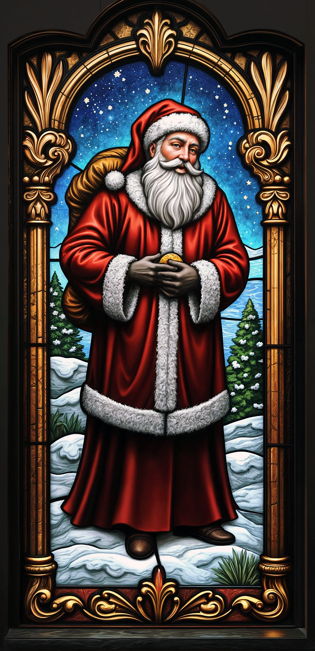 Download Santa Claus, Stained Glass, Religious. Royalty-Free Stock ...