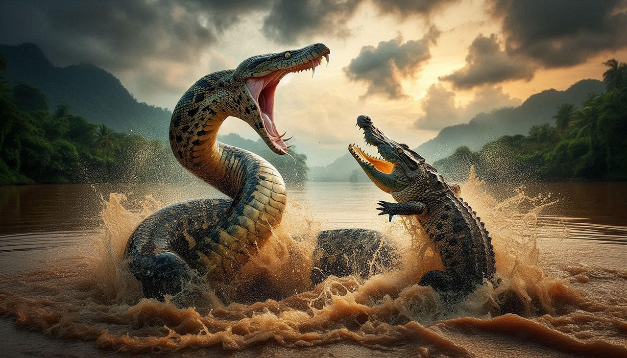 Crocodile Combat Python Géant - Image gratuite sur Pixabay
