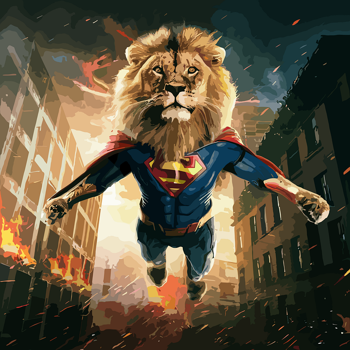 Download Lion, Superman, Super Hero. Royalty-Free Stock Illustration ...