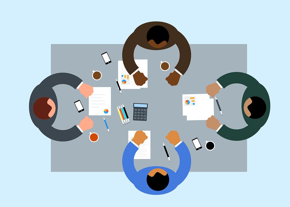 Download Teamwork, Collaboration, Meeting. Royalty-Free Vector Graphic ...